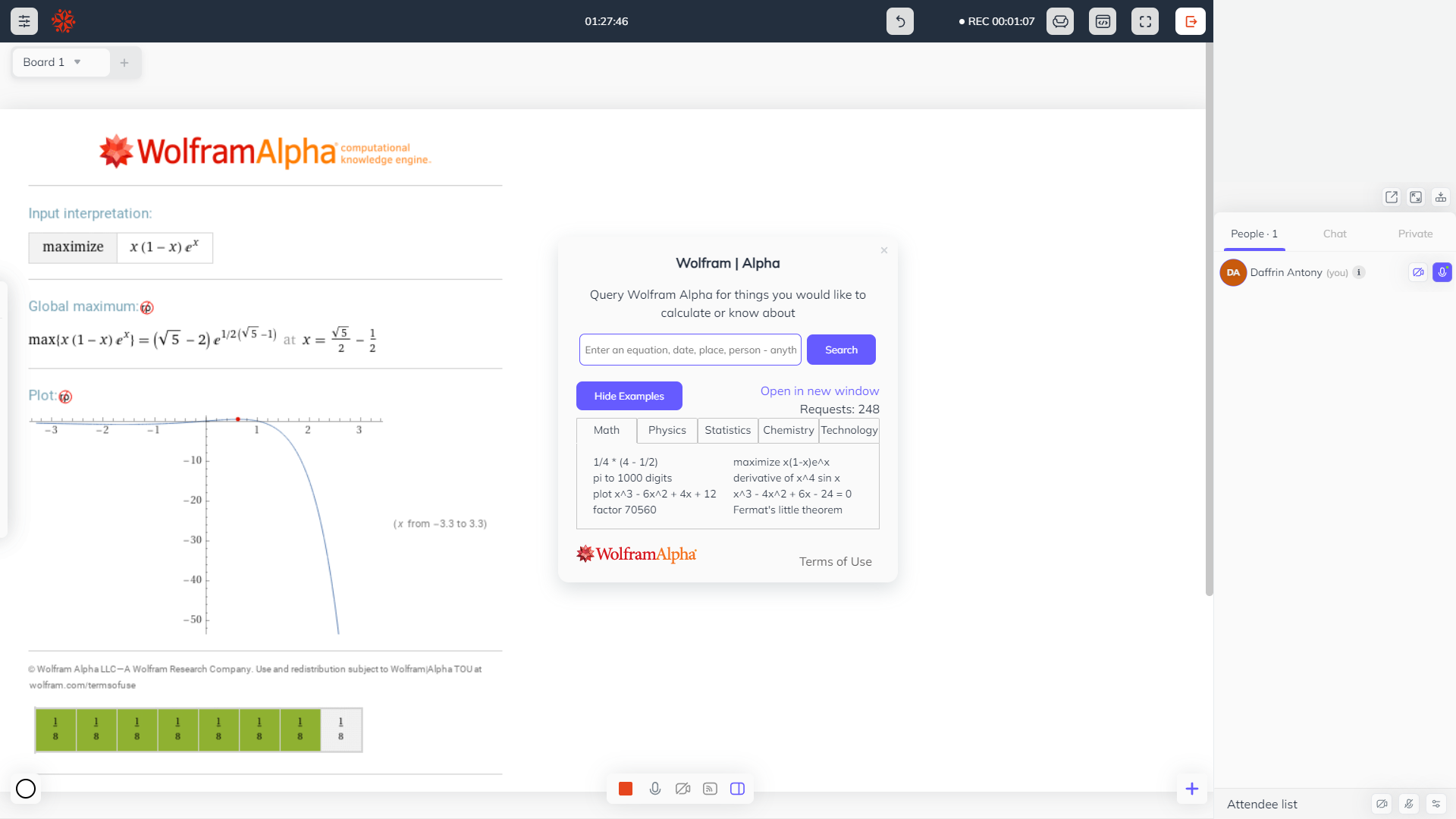 Wolfram|Alpha Integration in the Virtual Classroom